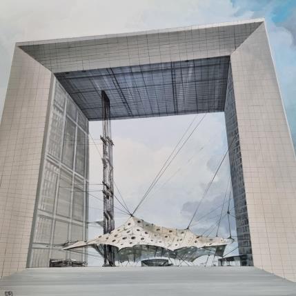Peinture The great arch of the Defense par Rasa | Carré d'artistes