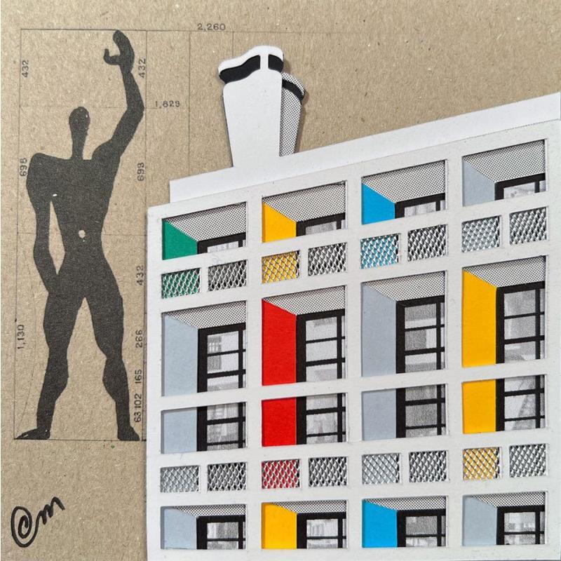 Peinture Unité d'habitation Le Corbusier - silhouette homme par Marek ...