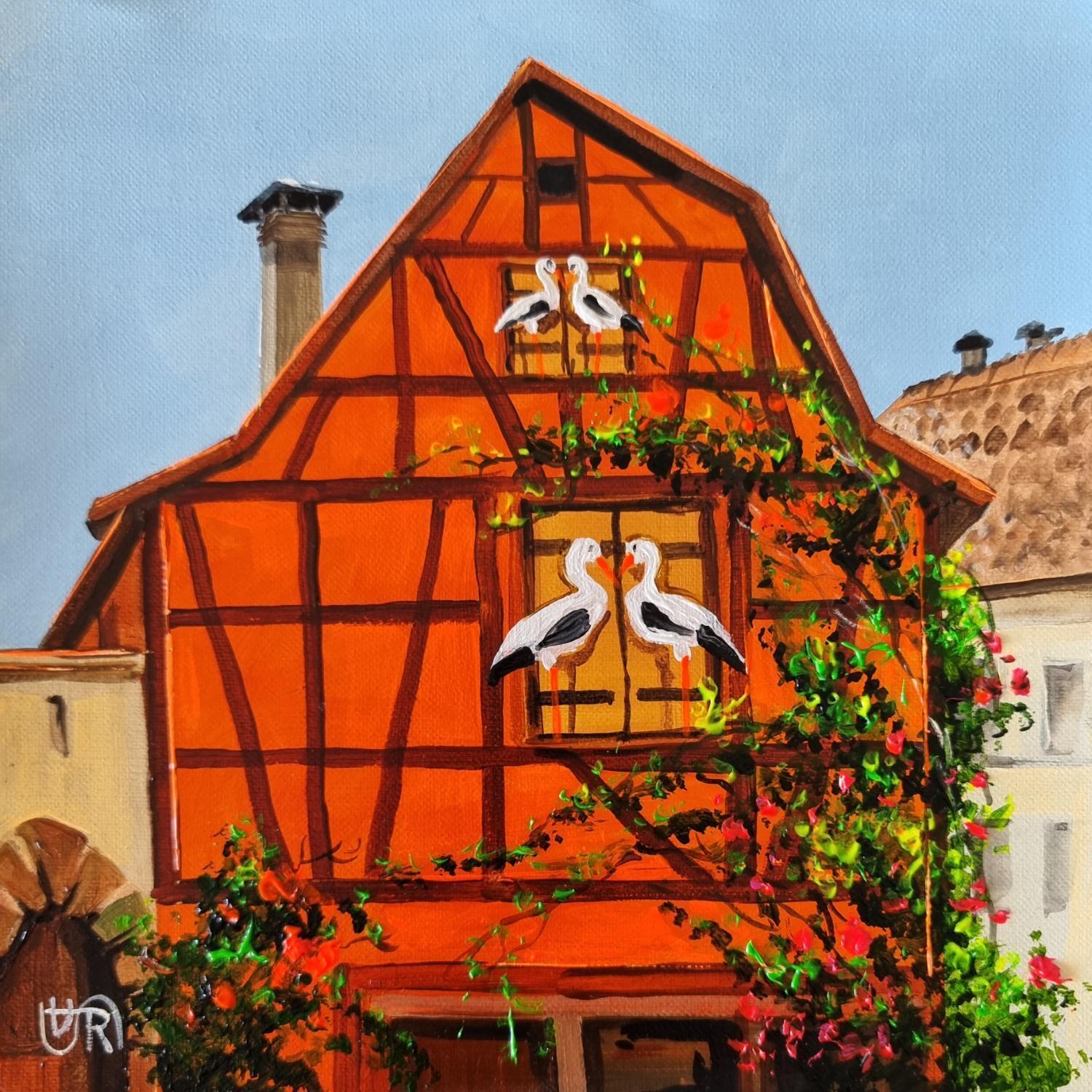Peinture Riquewihr par Rasa | Carré d'artistes