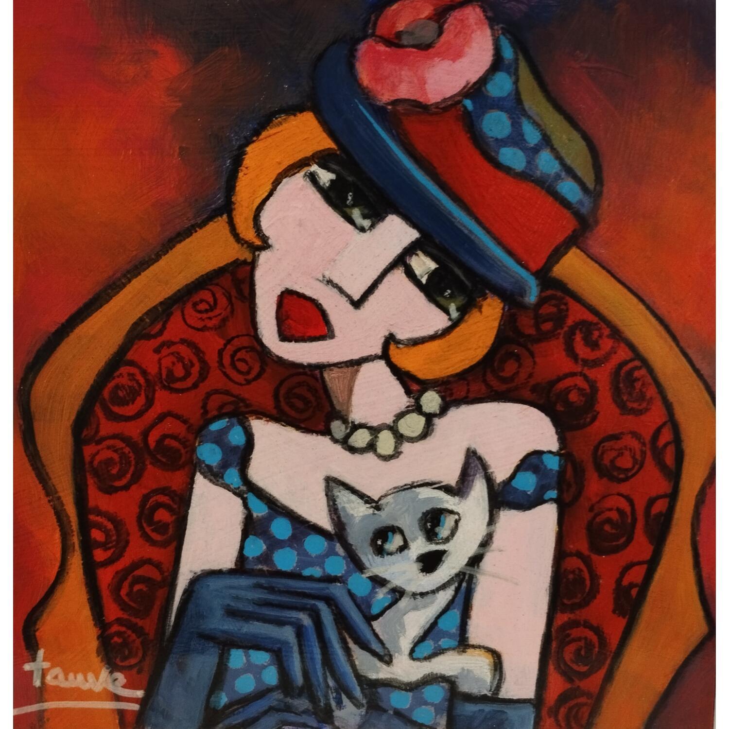 Peinture Caline et sa maîtresse par Fauve | Carré d'artistes