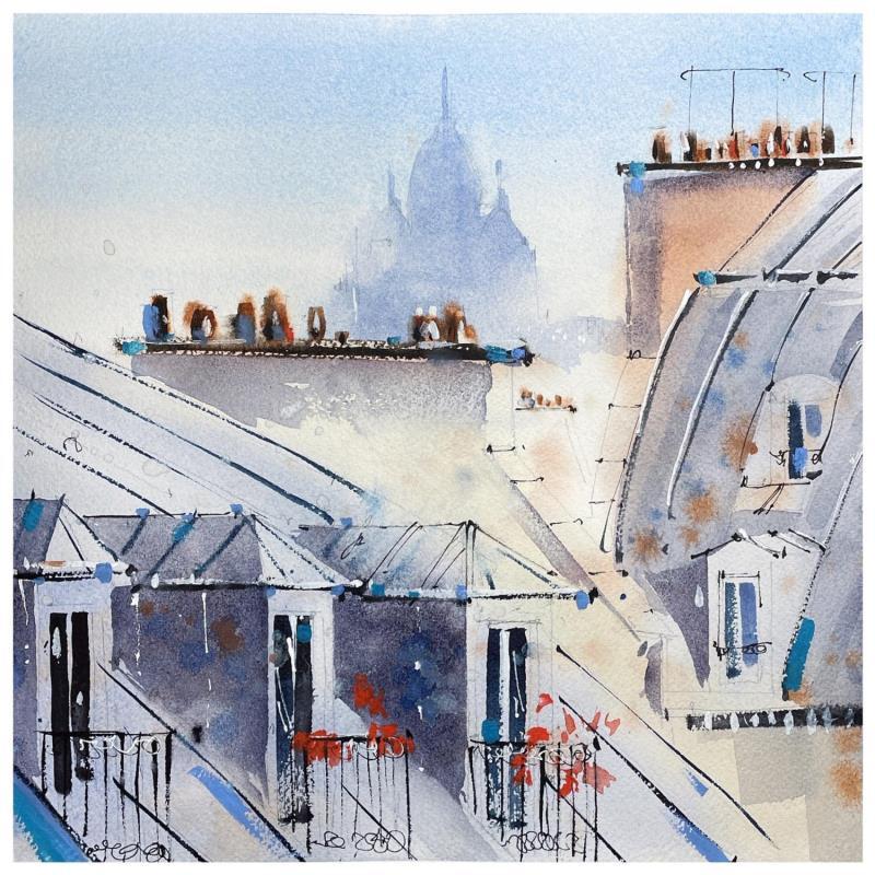 Painting Le sacré cœur et les toits de Paris by Bailly Kévin | Carré d ...