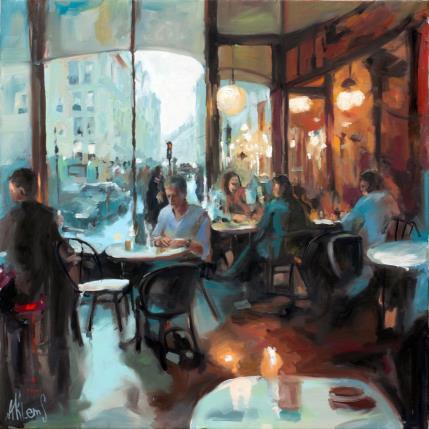 Peinture Café Conversations par Klemens Alexandr | Carré d'artistes