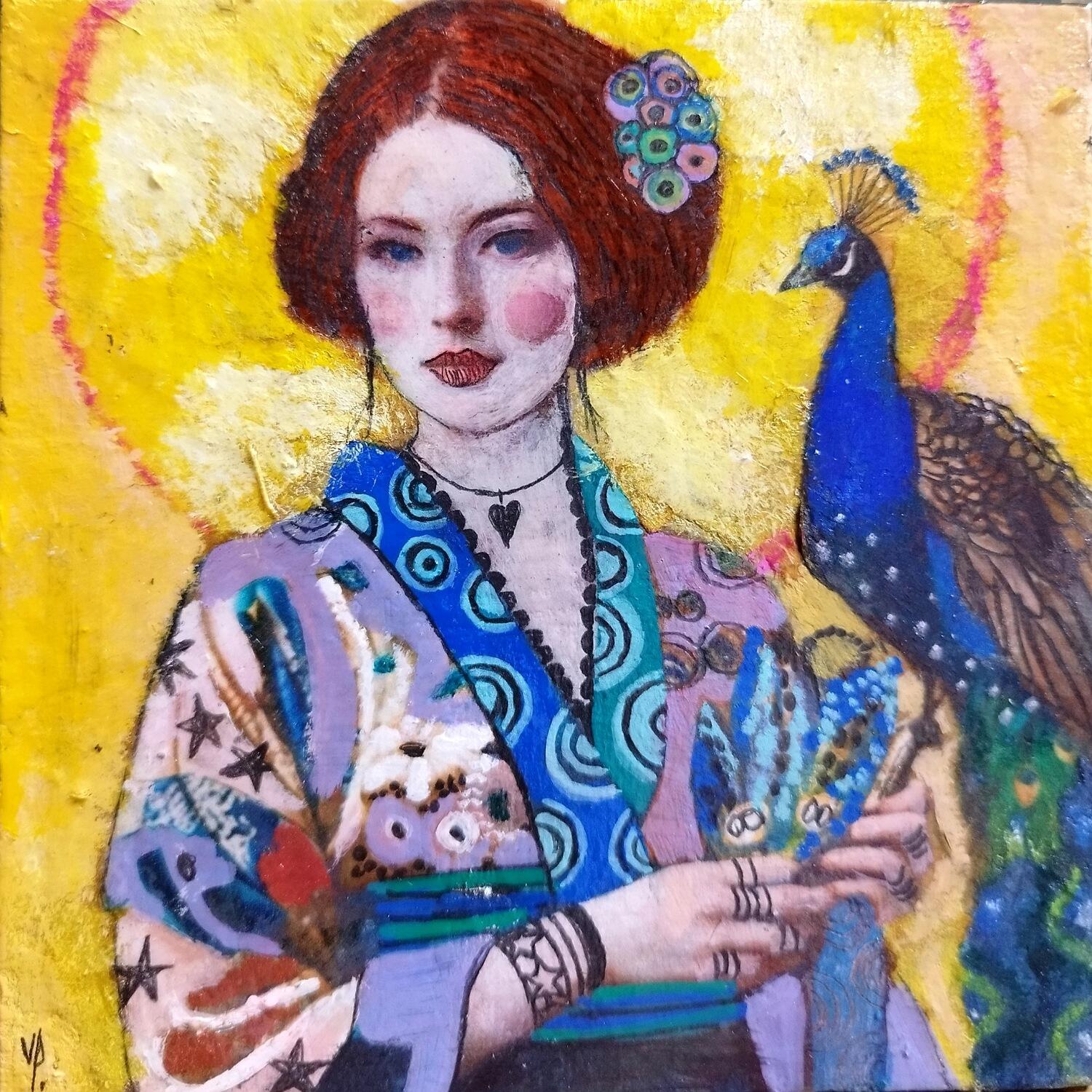 Peinture Le paon par Picini Victoria | Carré d'artistes
