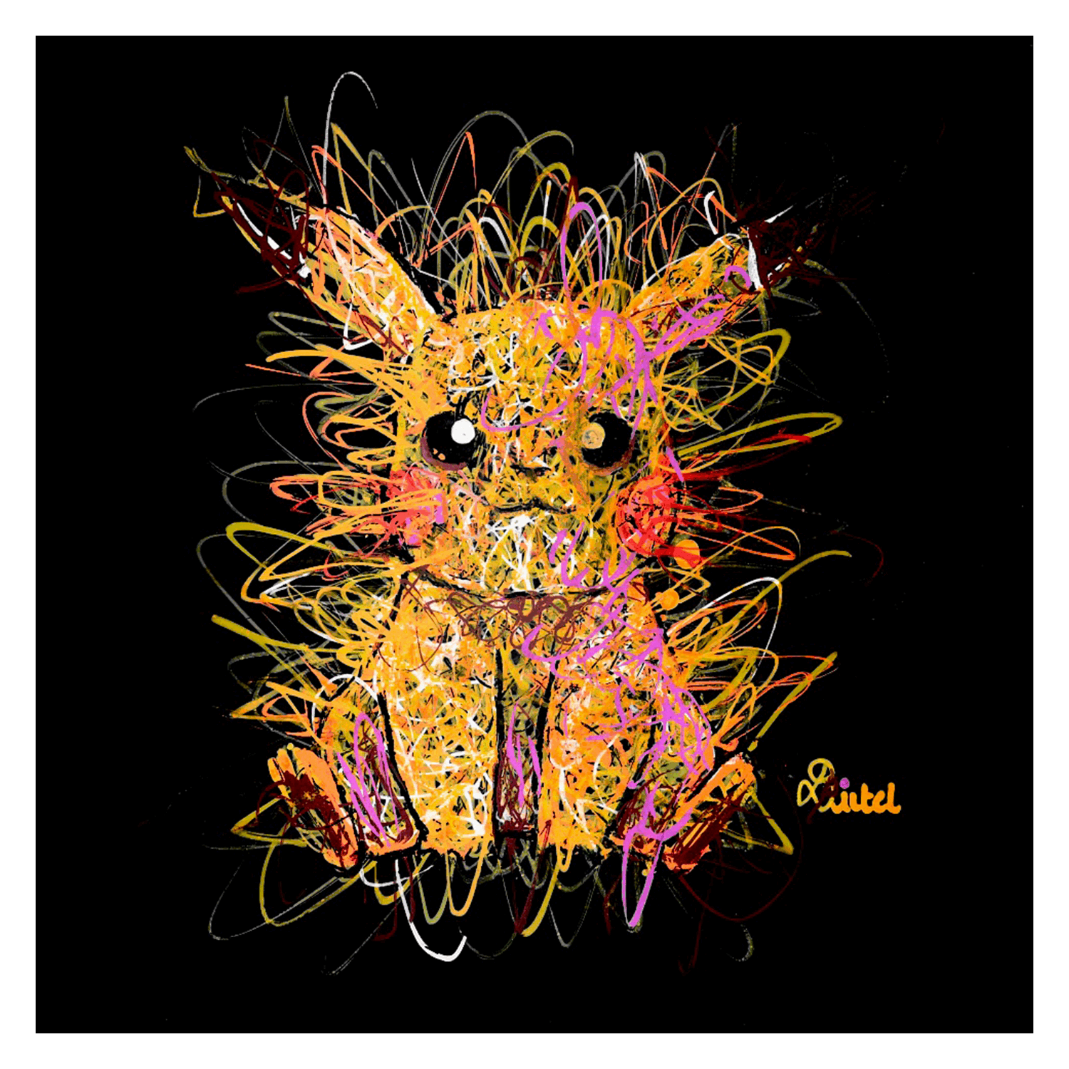 Peinture Instinct Pokemon (Pikachu No.25) par Pauline Dutel | Carré d ...