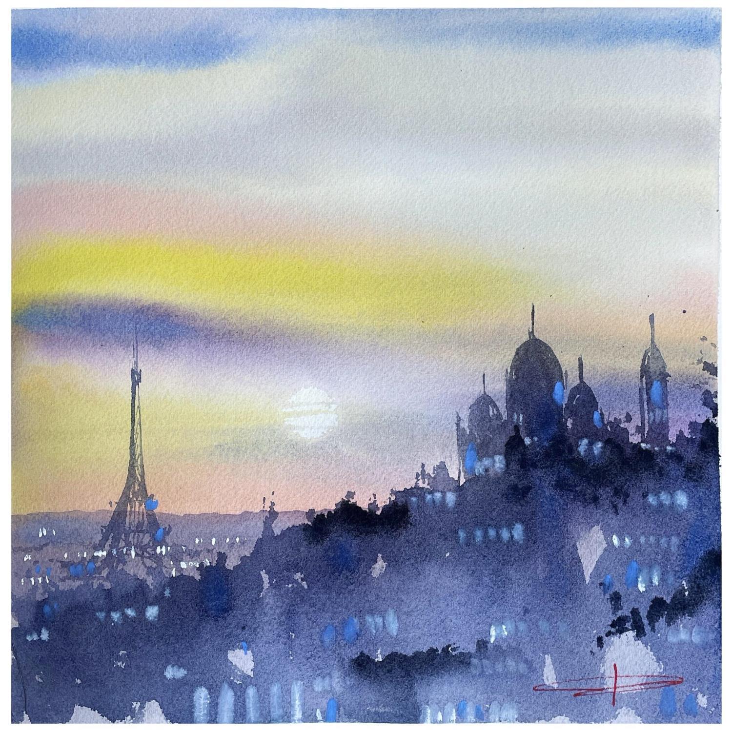 Painting Sous le ciel de Paris, Montmartre au loin by Bailly Kévin ...