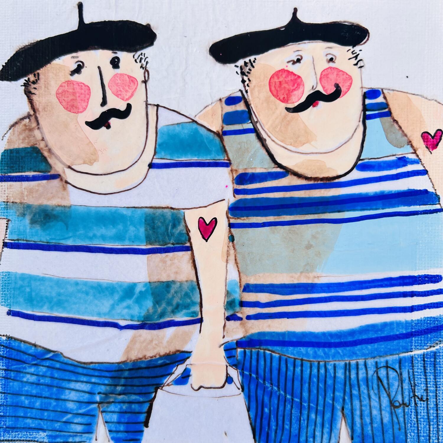 Peinture Marius et Joseph par Colombo Cécile | Carré d'artistes