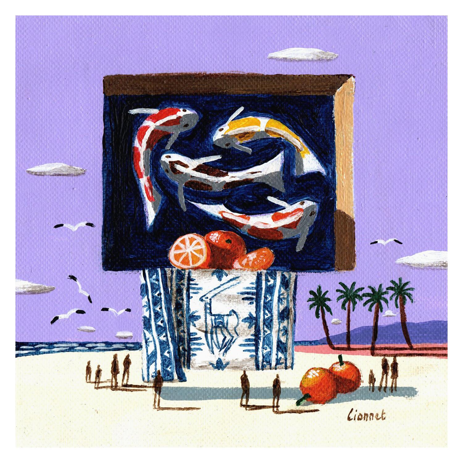 Peinture Fenêtre aux carpes par Lionnet Pascal | Carré d'artistes