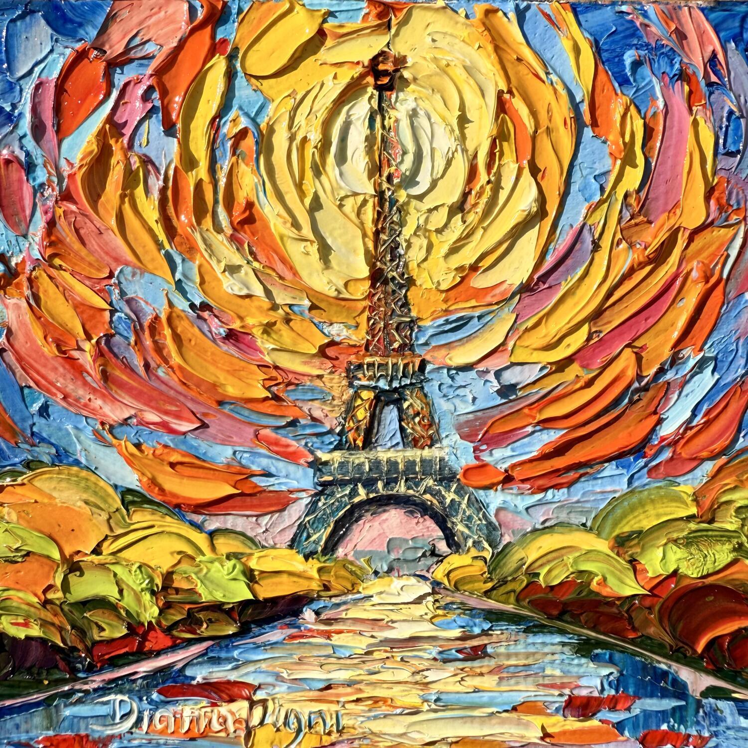 Painting Sunlit Swirls Over Paris by Pigni Diana | Carré d'artistes