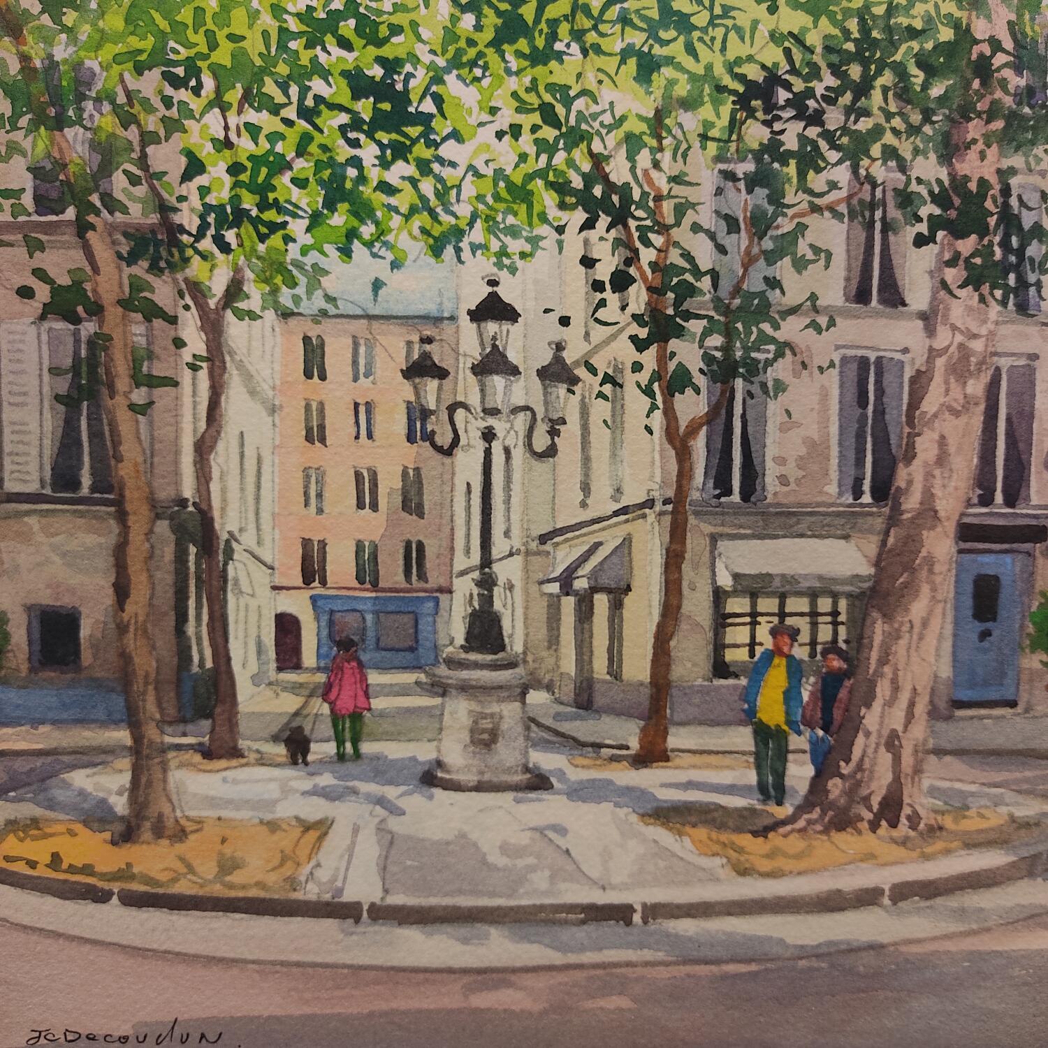 Peinture Place Furstenberg, côté rue Jacob par Decoudun Jean charles ...