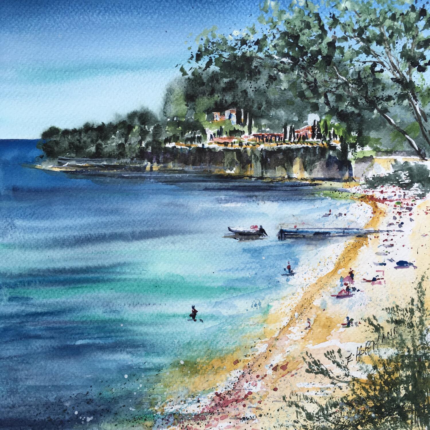 Gemälde Baignade à Saint Jean Cap Ferrat von Hoffmann Elisabeth | Carré ...