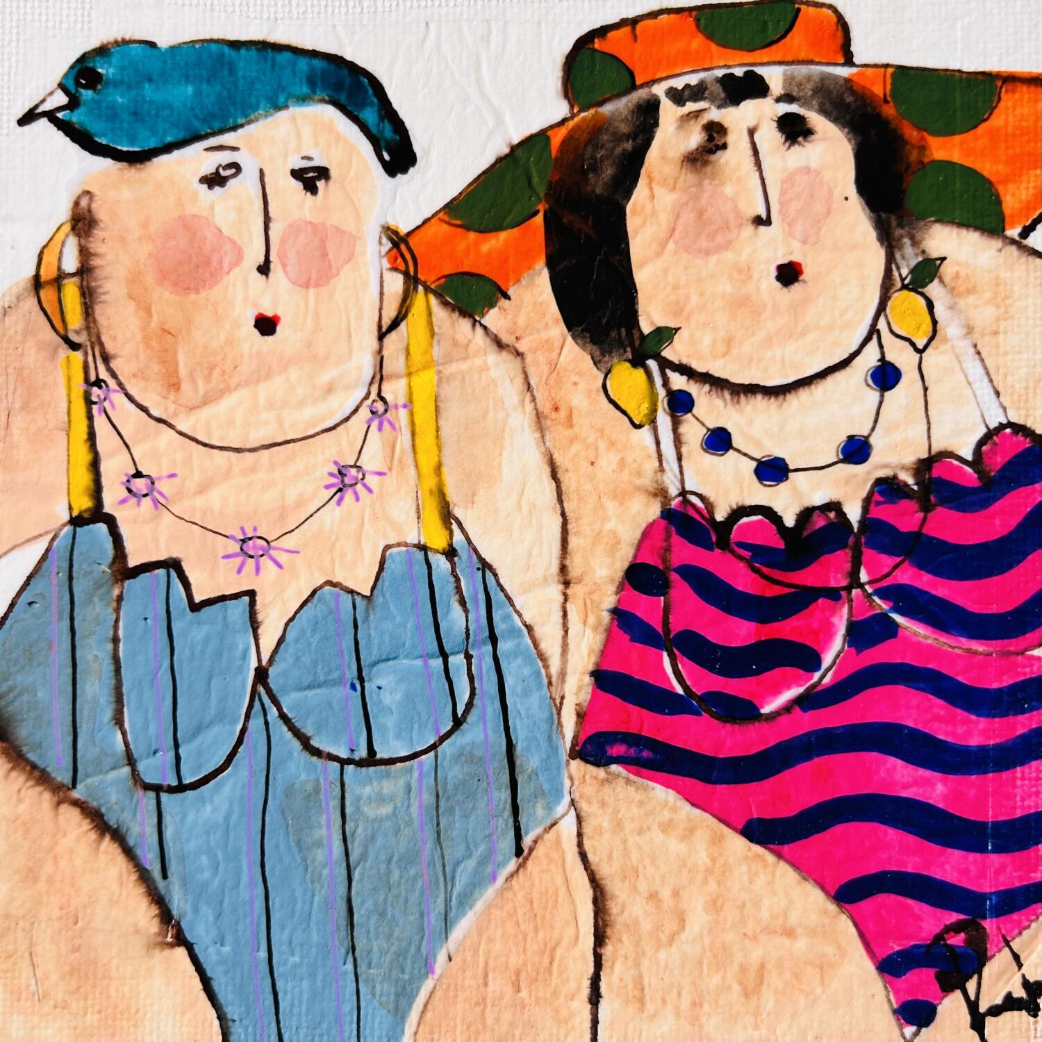 Painting Chantal et Annie by Colombo Cécile | Carré d'artistes