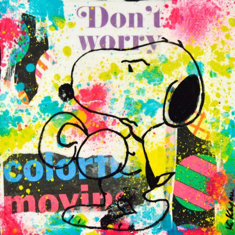 Painting Snoopy boxing by Kikayou | Carré d'artistes